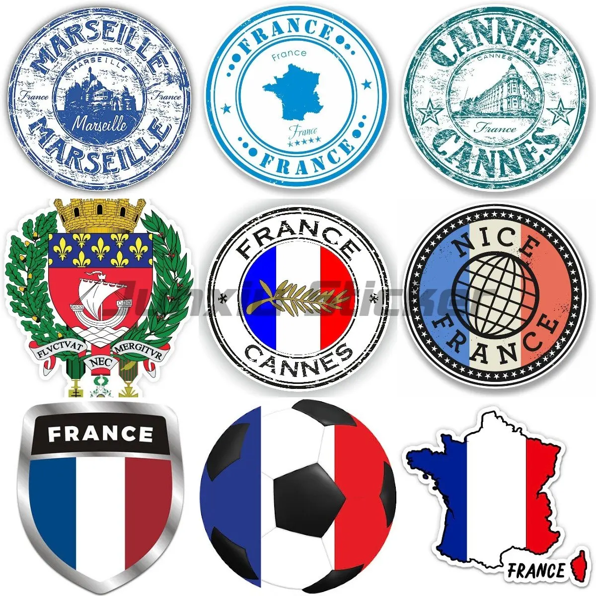France-French-Flag-Shield-National-Flag-Map-Country-Code-Vinyl-Sticker ...