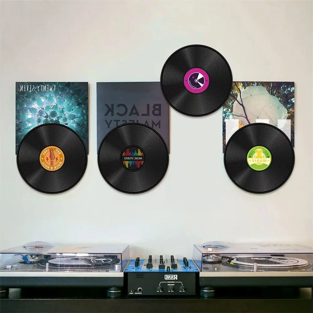 14Pcs Vinyl Records Wall Sticker Set 1985s Vintage Cardboard Rock N ...