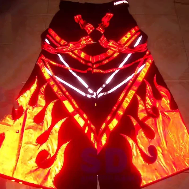 Fashion Flame Pattern Pants Ghost Walk Costume Reflective Pants Shuffle ...