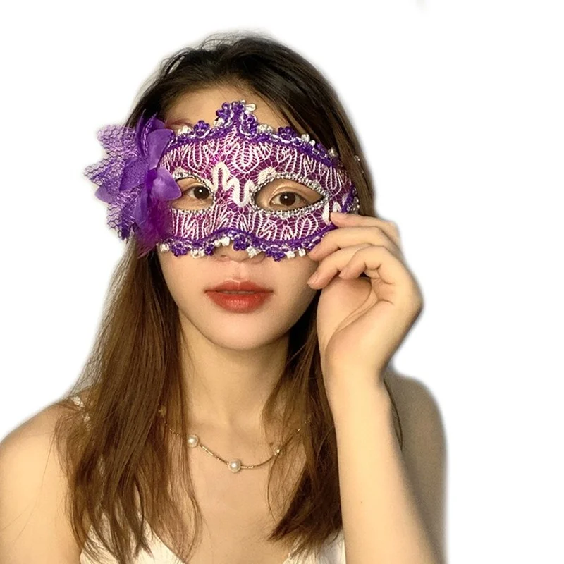 Purple Lace Masquerade Masks