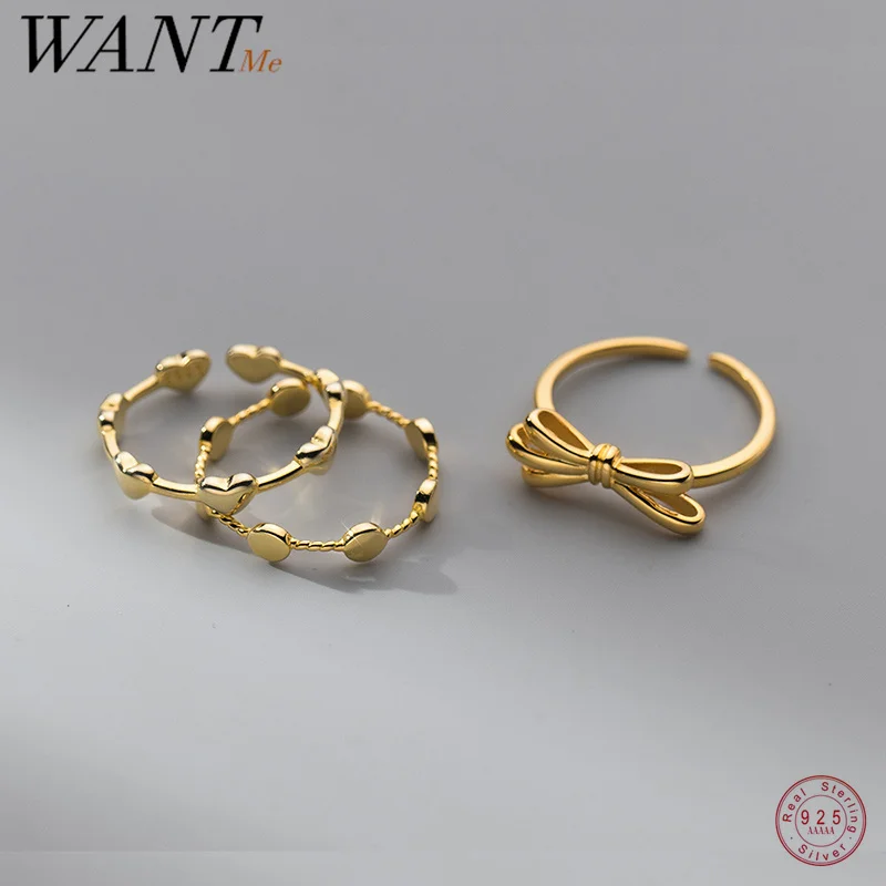 WANTME-925-Sterling-Silver-Fashion-Romantic-Love-Heart-Bow-Discs-Open ...