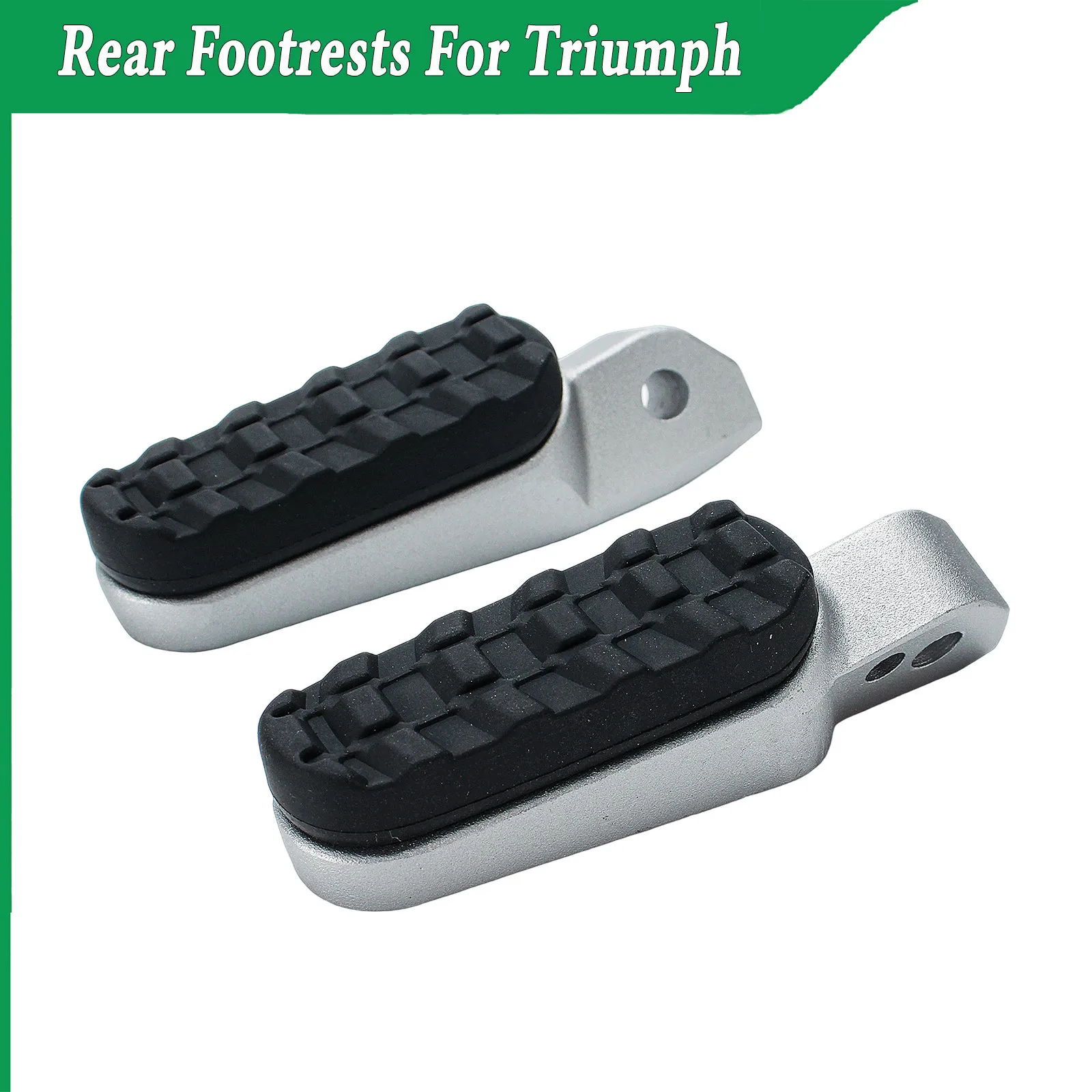 1 Pair Silver Rear Footrests Footpegs For Triumph Scrambler 1200 XC XE ...