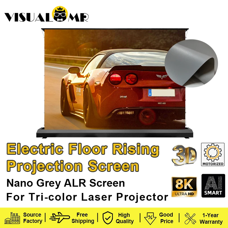 Hot Electric Floor Rising Nano Grey ALR Projection Screen Ambient Light ...