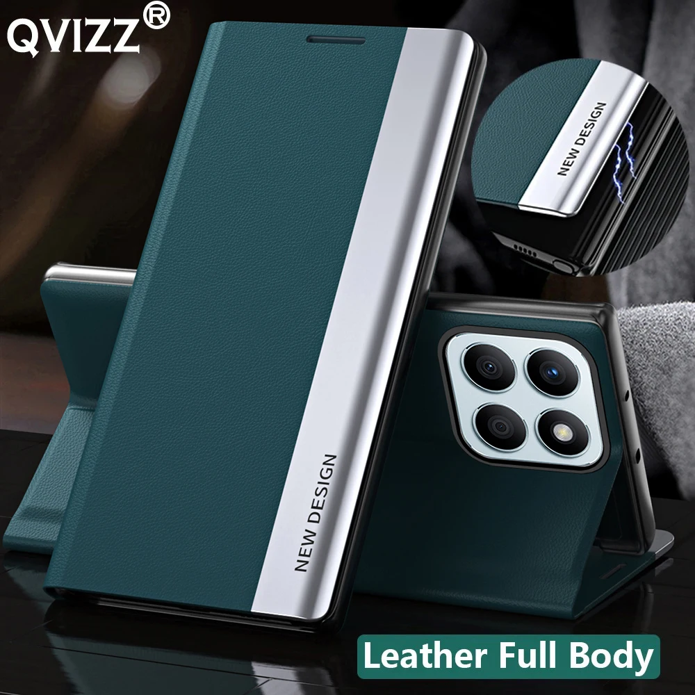 Leather-Magnetic-Case-for-Huawei-Honor-X8b-360-Full-Body-Silicone ...