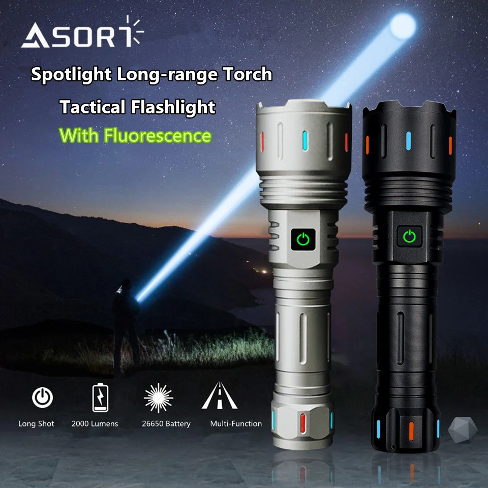 High-power-30W-LED-Flashlight-Long-Range-Telescopic-Focusing-Strong ...