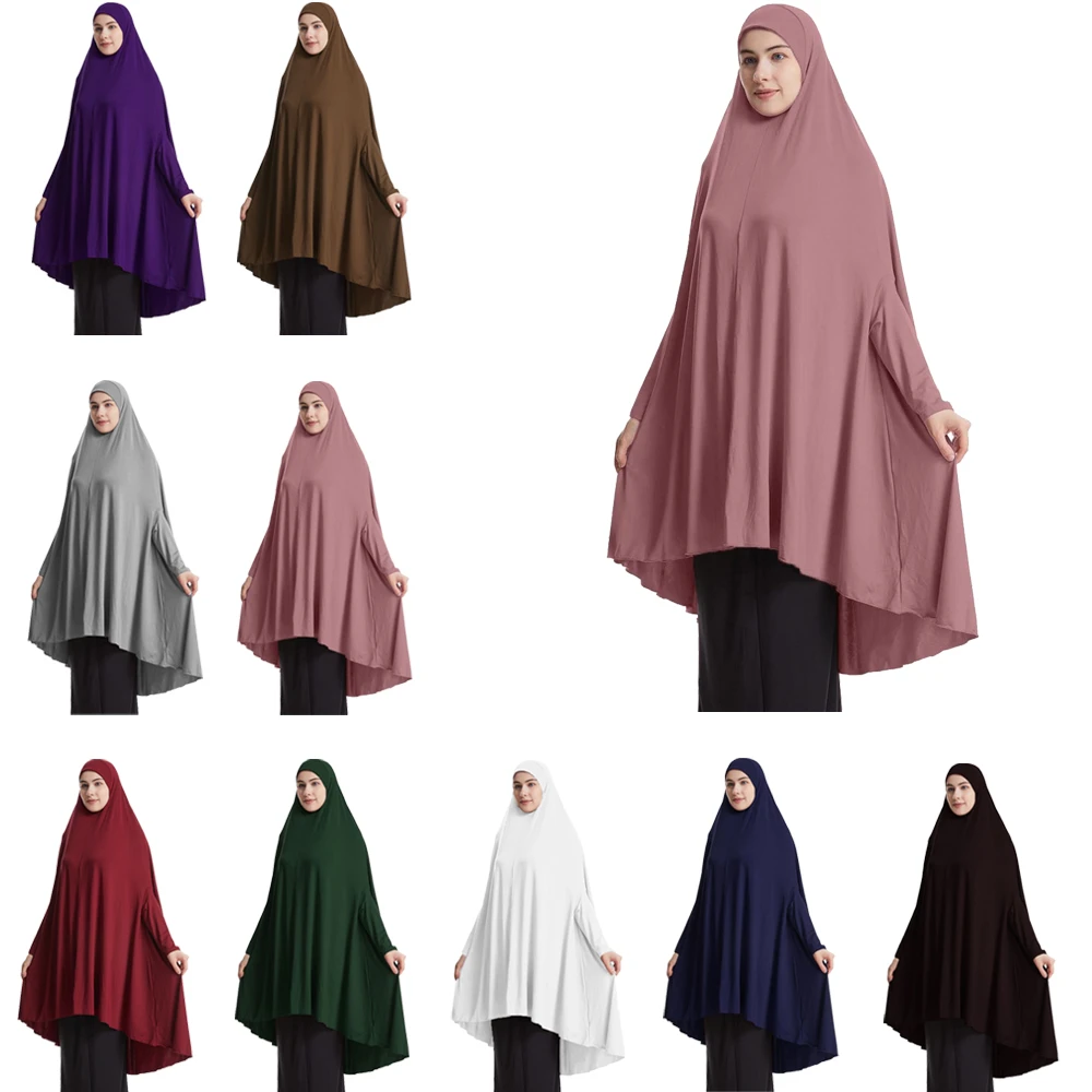 Eid Ramadan Prayer Garment Long Khimar Islamic Women Overhead Hijab ...