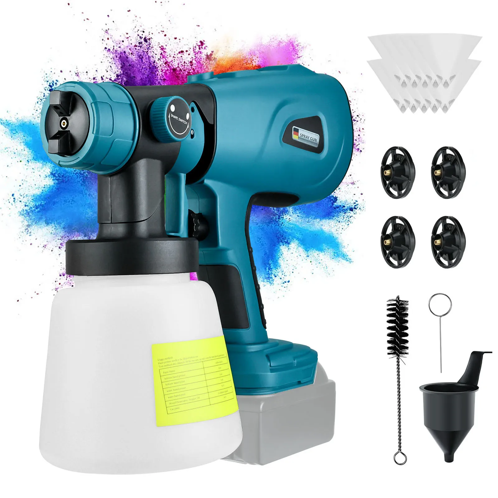 Electric-Spray-Gun-for-Makita-18V-20V-Li-ion-Battery-Auto-Furniture ...