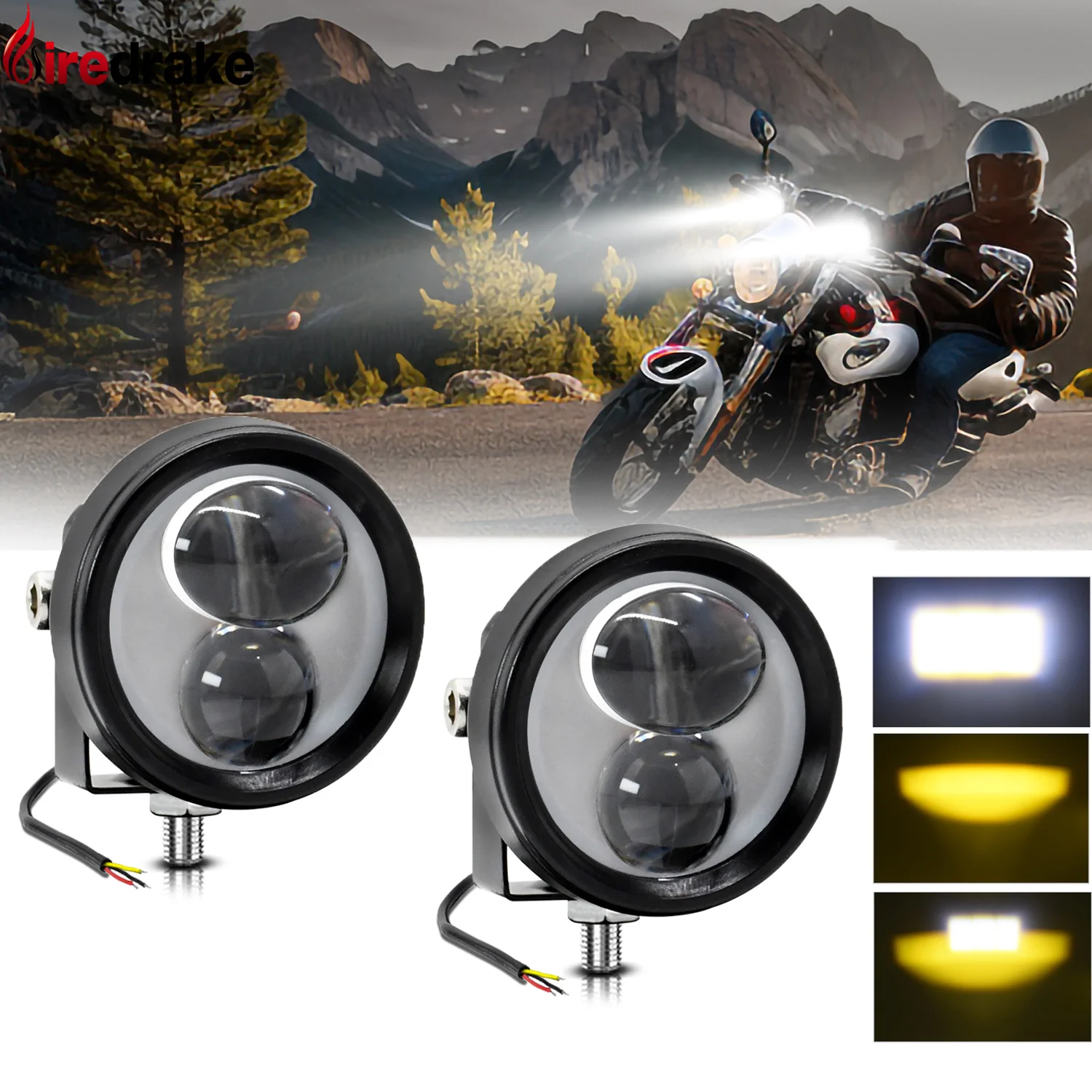 Motorcycle-LED-Mini-Spotlights-LED-Universal-Motorcycle-Lens-Headlight ...