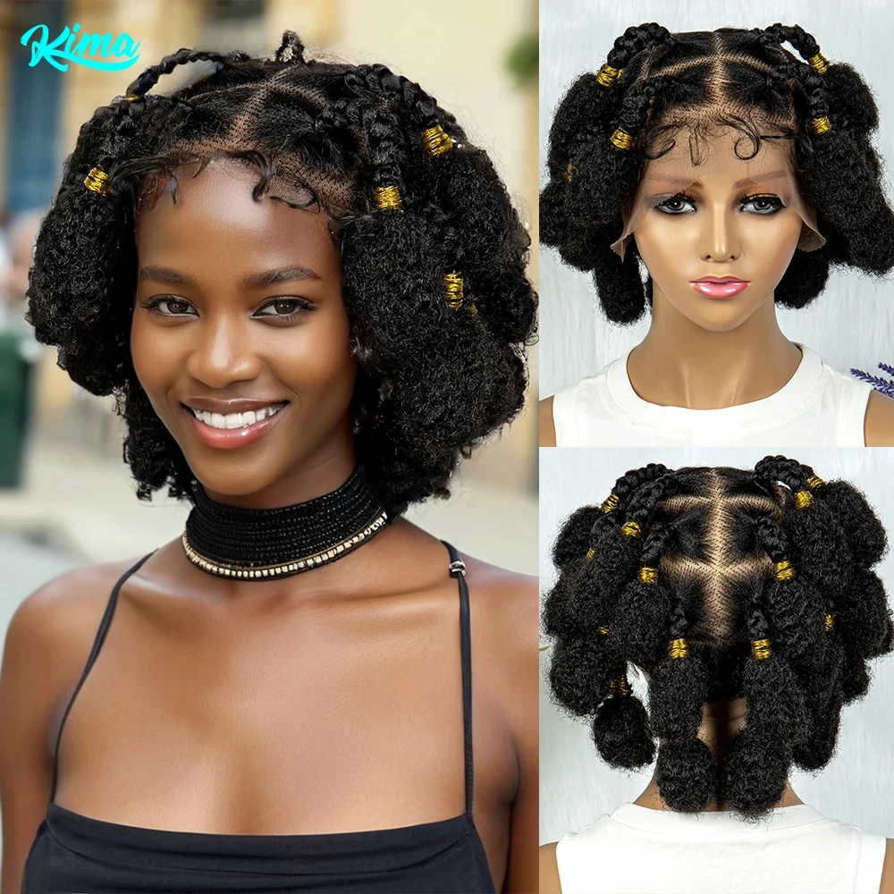 KIMA-Synthetic-HD-Full-Lace-Wig-Bantu-Knot-Braided-Wigs-For-Black-Women ...
