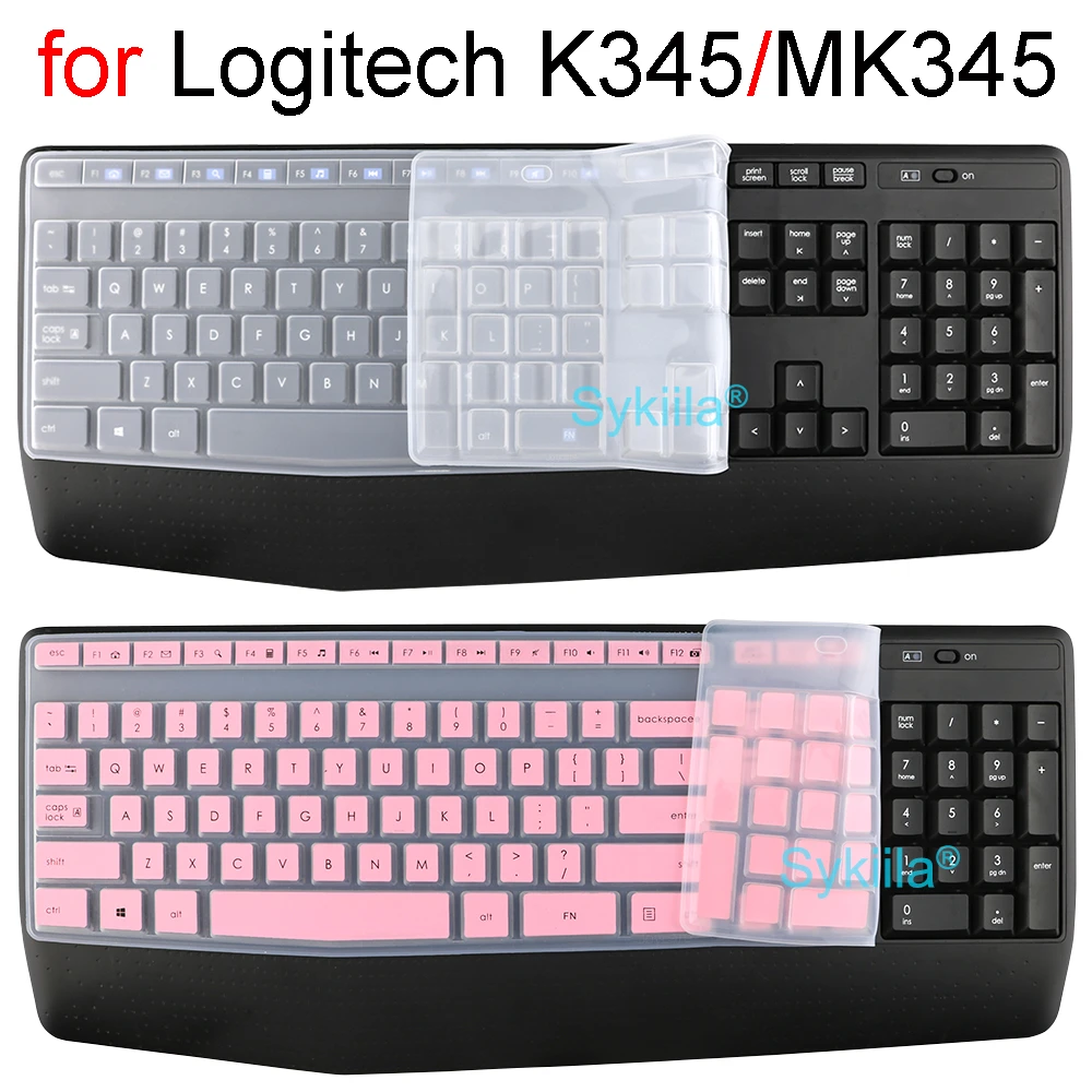 Logitech 키보드 커버, 보호 보호 스킨 케이스, 블랙 클리어 핑크 실리콘 TPU 스킨 컴퓨터, Logi용 K345|키보드 커버| - AliExpress