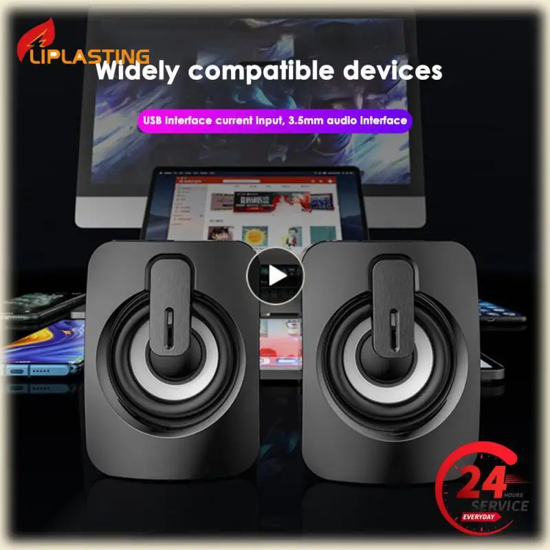 Computer-Speakers-Sound-Box-For-PC-HIFI-Stereo-Microphone-USB-Wired ...