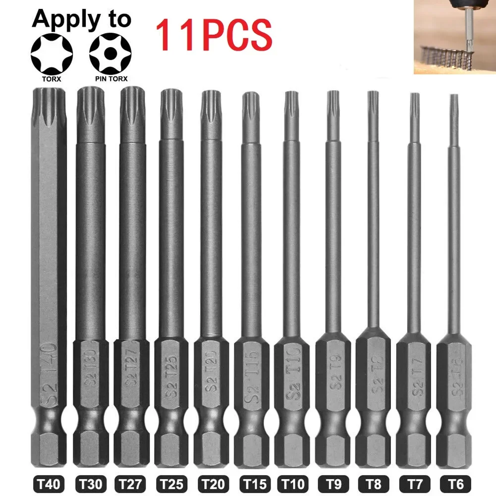 11pcs-Torx-Screwdriver-Bit-Set-75MM-Hex-Security-Magnetic-Head-Extra ...