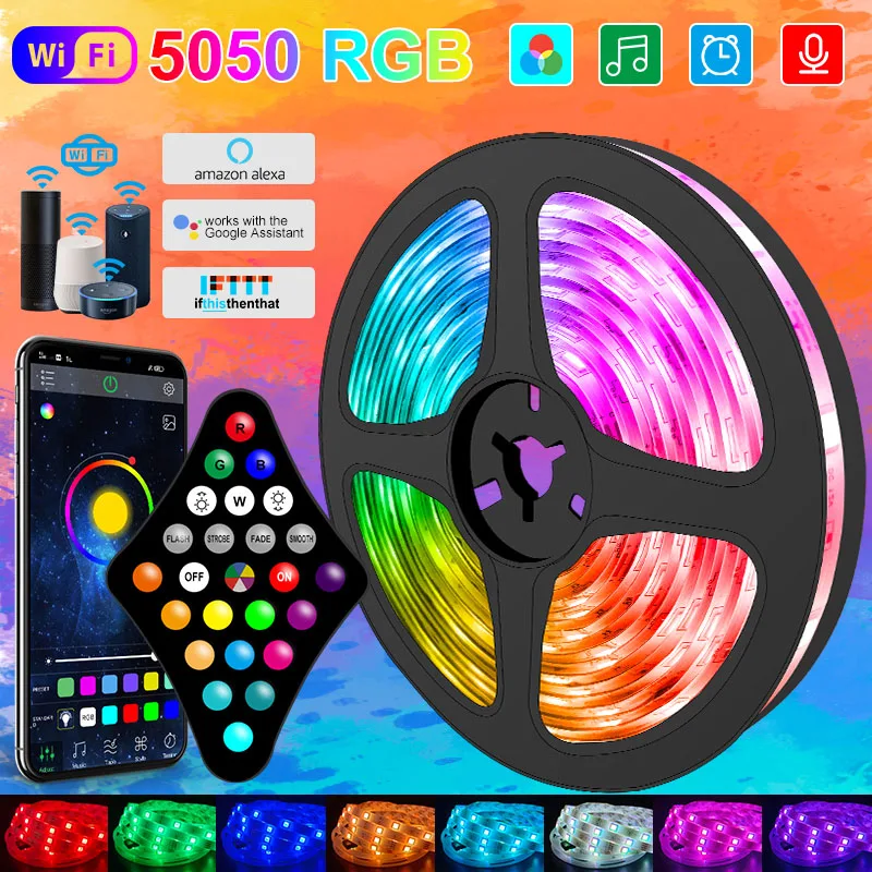 30Leds/m 5050 RGB LED Strip Lights Bluetooth Luses LED Ribbon Neon ...