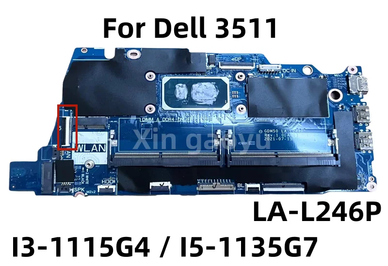 LA-L246P Mainboard Original For Dell 3511 Laptop Motherboard CPU: I3 ...