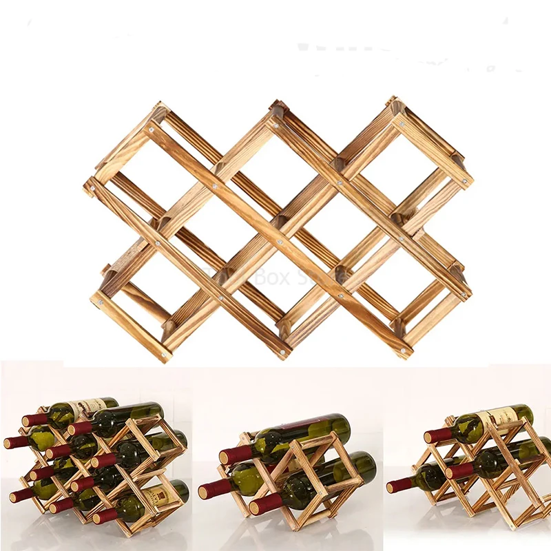 6-10-Wooden-Bottle-Holders-Wine-Rack-Countertop-Storage-Shelf-Kitchen ...
