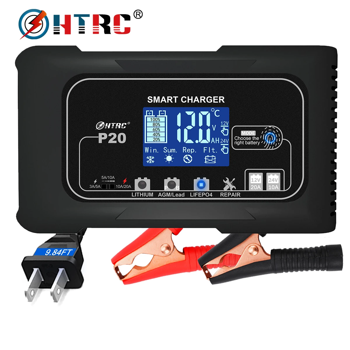 HTRC-Chargeur-de-batterie-intelligent-pour-voiture-et-moto-r-paration-automatique-des-impulsions ...