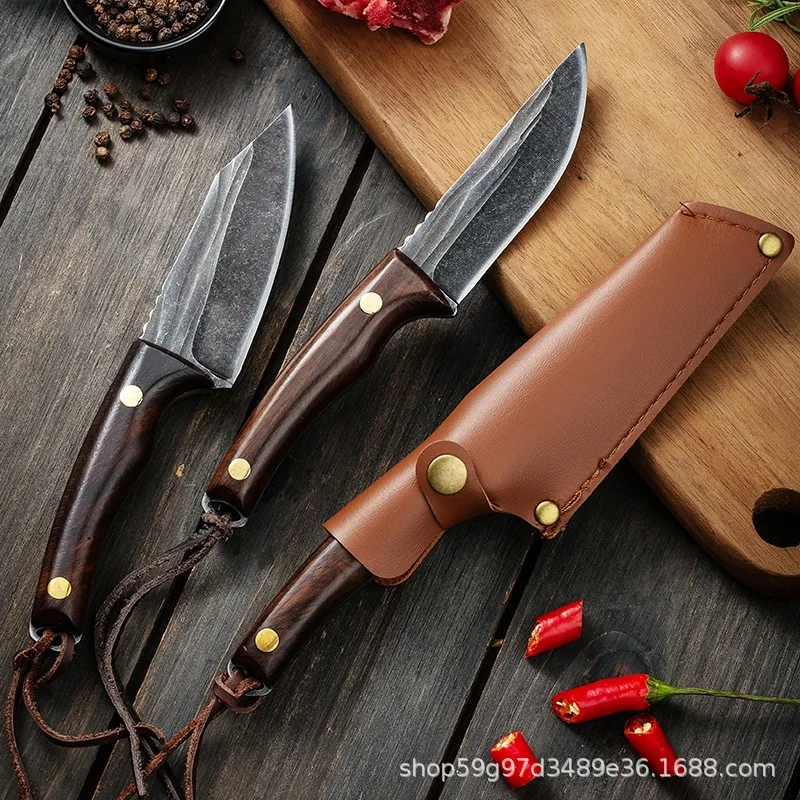New-Forging-Pick-Bones-Knife-Sharp-Wooden-Handle-Straight-Handle-Meat ...