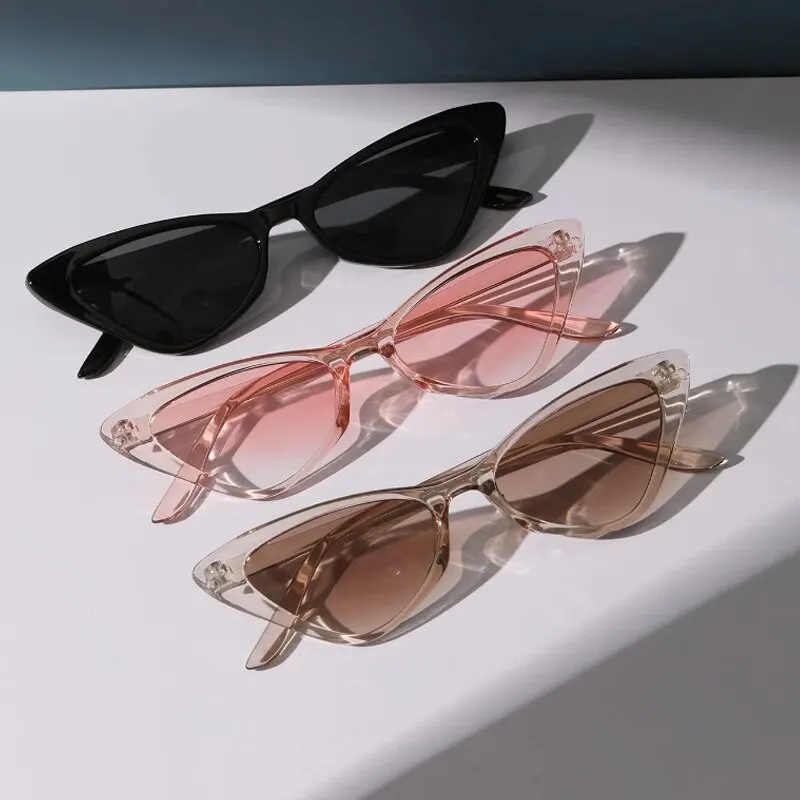 3 Pairs Per Set Small Cat Eye Sunglasses Women Cute Skinny Cat Eye
