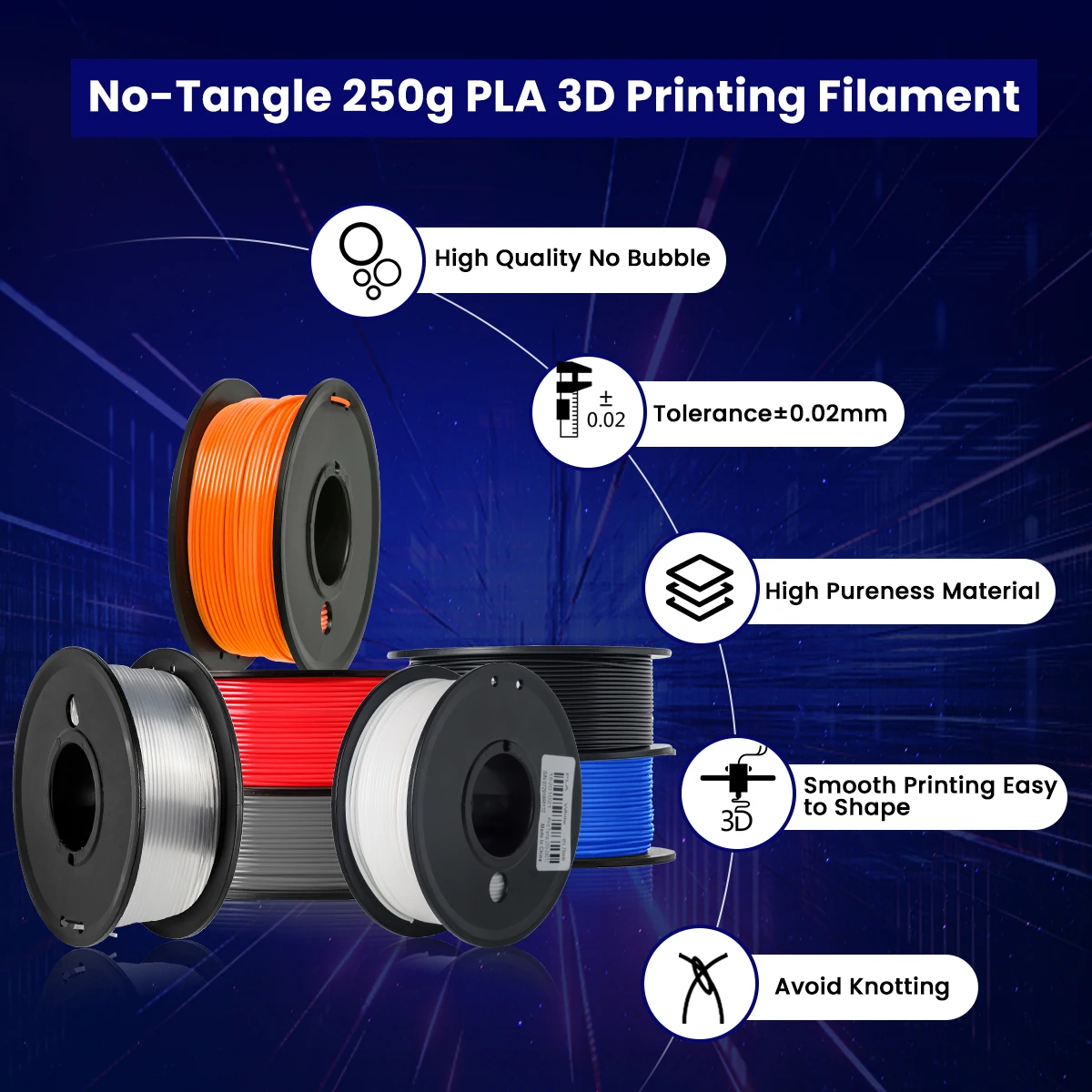 PLA ORANGE 250G - Filament PLA-PLA pour imprimante 3D, matériaux'impression rapides, livraison ...