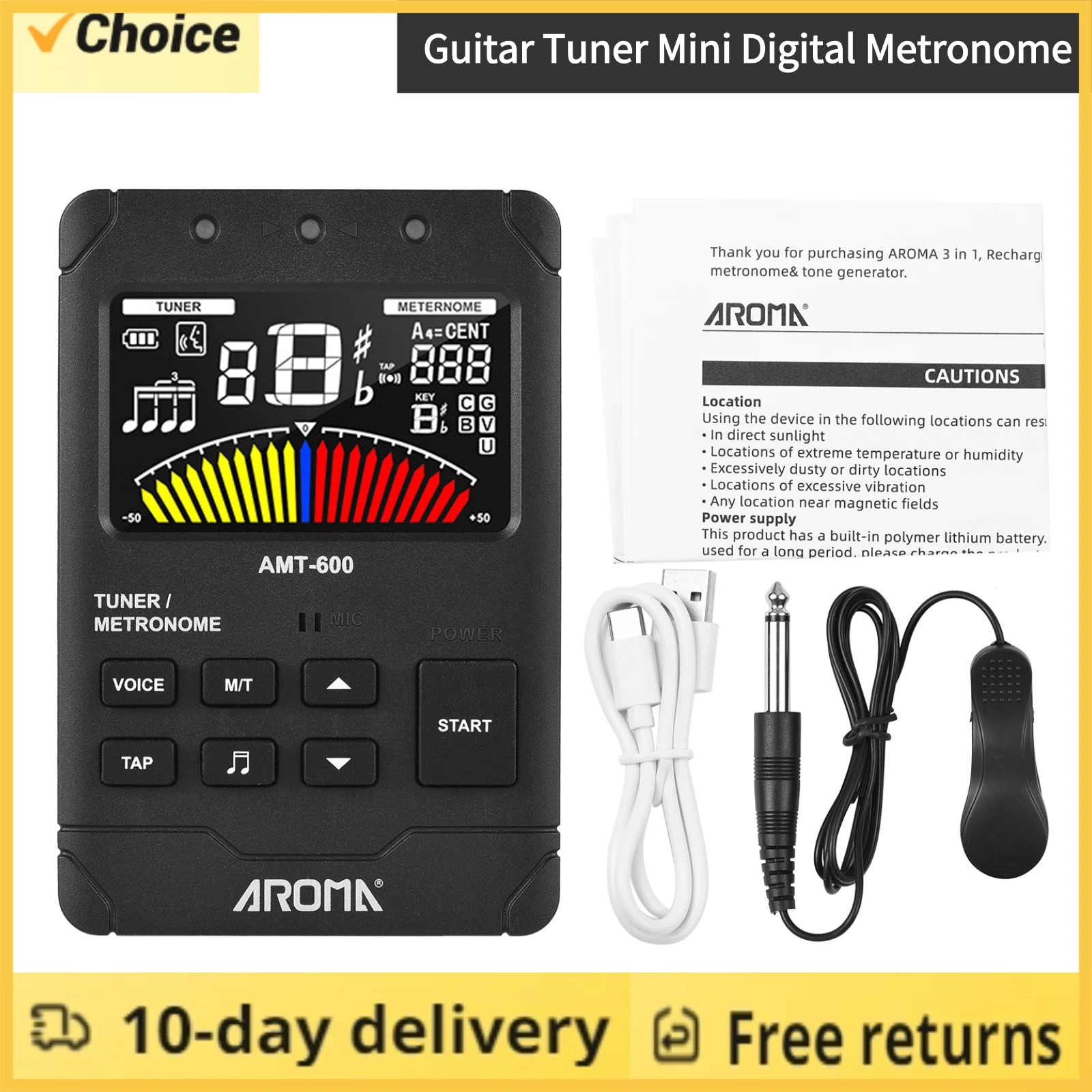 AROMA-AMT-600-Tuner-Metronome-Tone-Generator-3-in-1-Rechargeable-2-5 ...