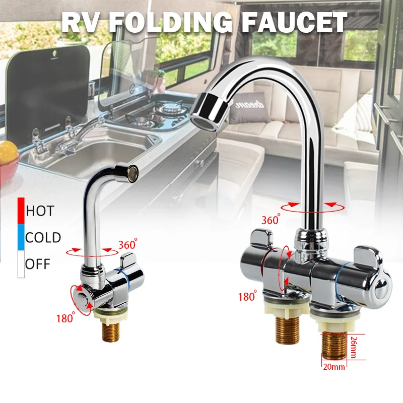 RV-Faucet-180-Degree-Folding-360-Rotating-Sink-Hot-Or-Cold-Faucet-RV ...