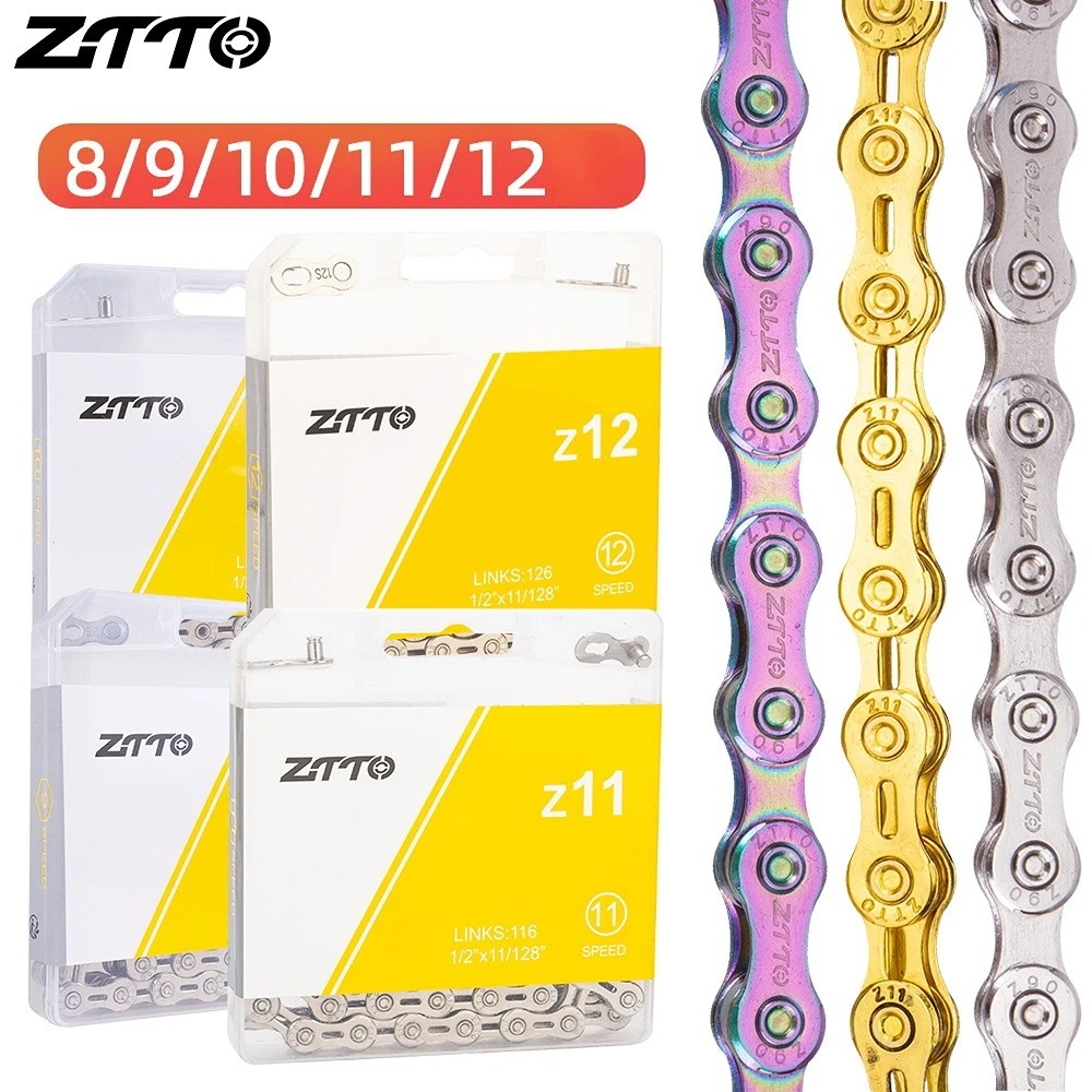 ZTTO-Bicycle-Chain-Ultralight-116L-8-9-10-11-12-Speed-Silver-Bike-Chain ...