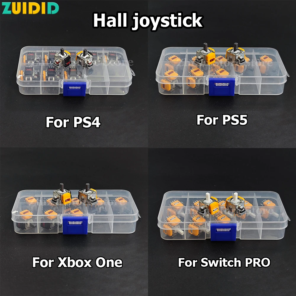 10 Peças com Caixa, Joystick 3D de Efeito Hall Durável, Ajustável, Sem ...