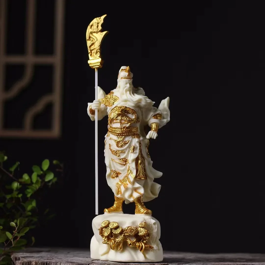 Ivory-Fruit-Carving-Guan-Gong-Statue-Guan-Yu-Erye-Figure-Office-Home ...
