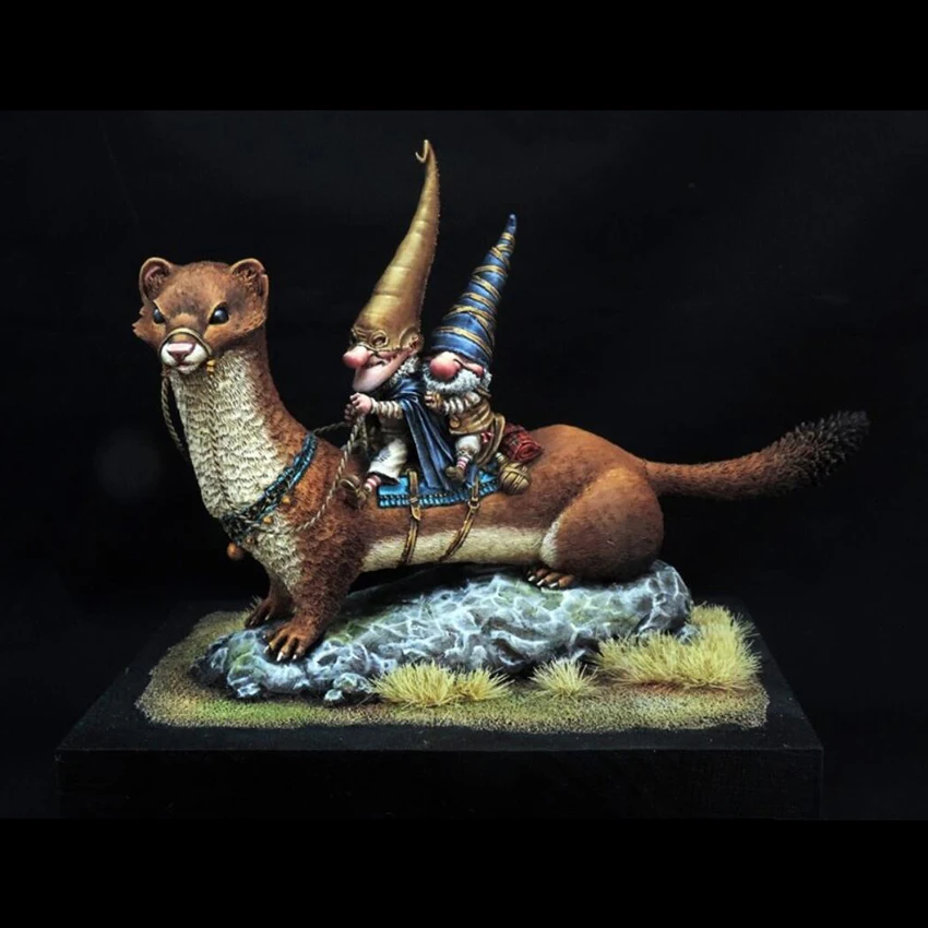 Unassambled-1-32-traveling-elves-riding-a-huge-ferret-Resin-figure ...