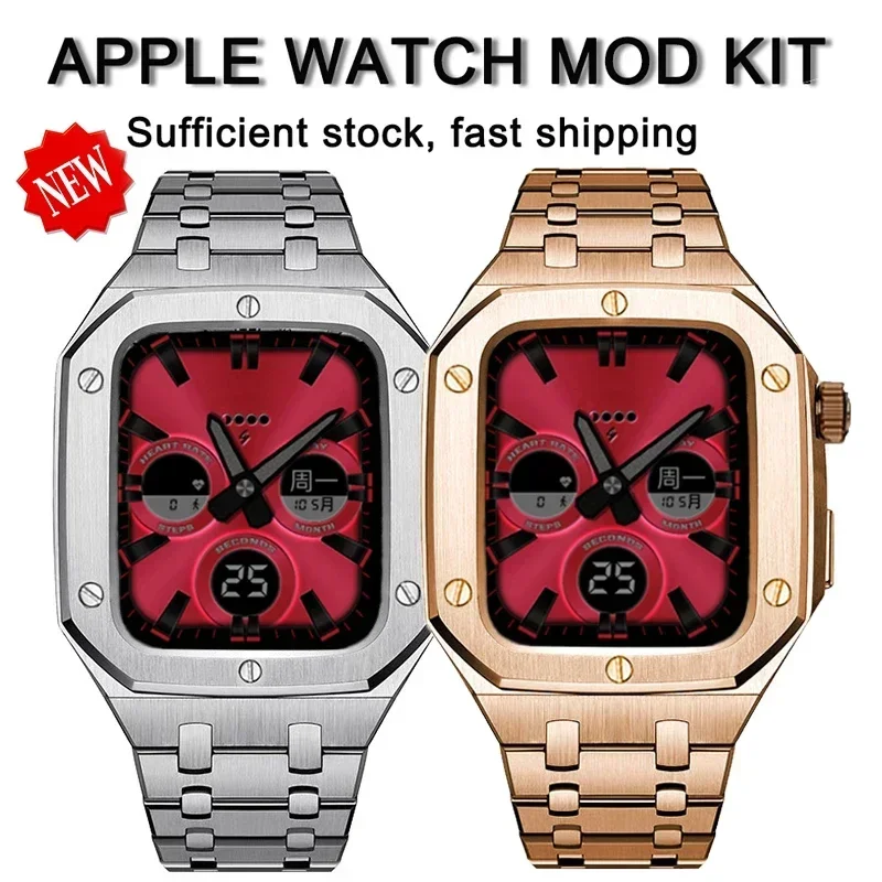 Luxury-Modification-Kit-for-Apple-Watch-Band-44mm-45mm-Mod-Kit-Metal ...