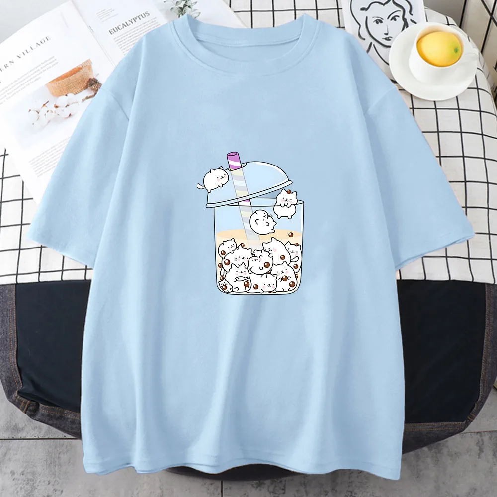 Bubble-Boba-Milk-Tea-Printed-T-Shirt-Women-Fashion-Clothes-Casual-Y2k ...