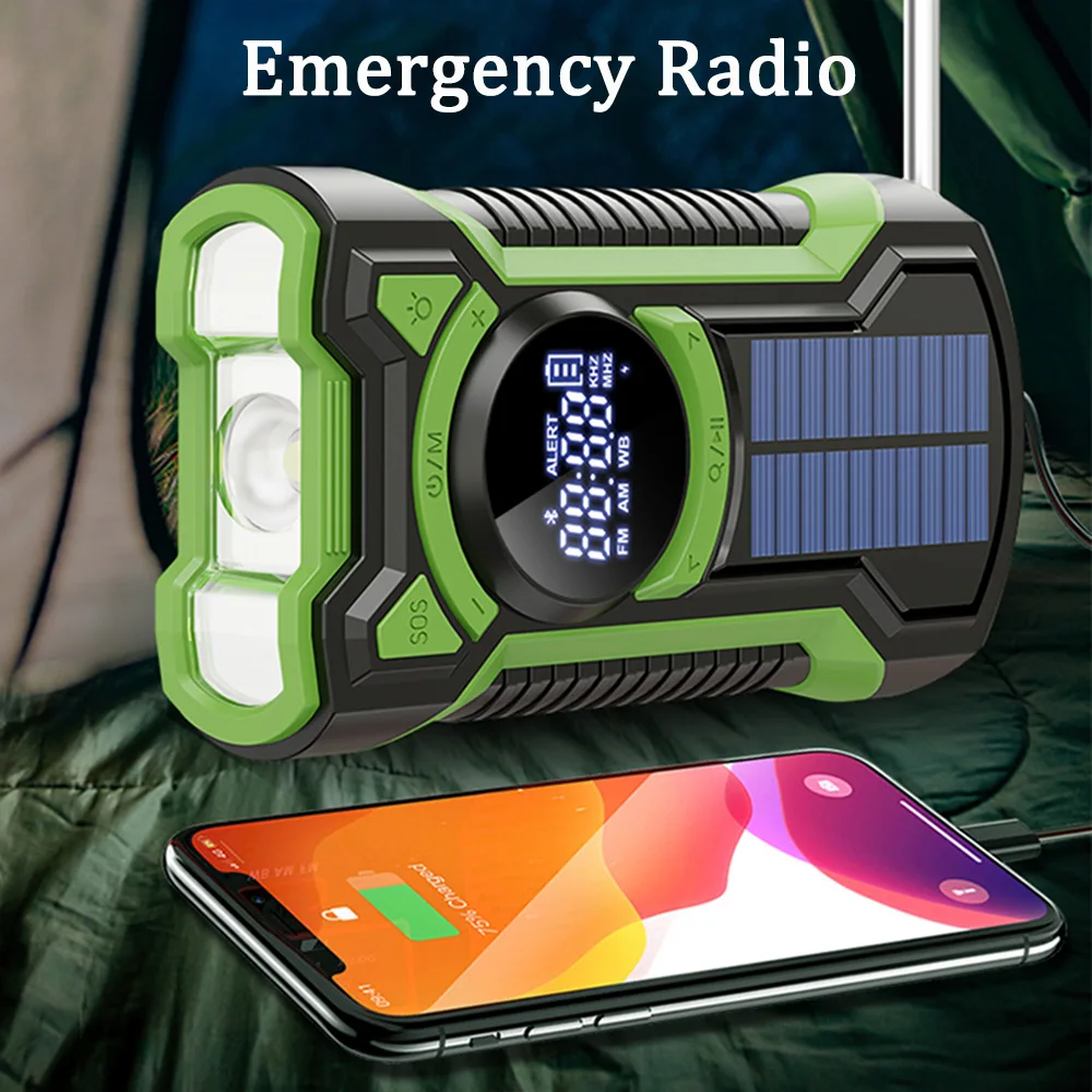 Emergency-Radio-Solar-Hand-Crank-Weather-FM-Radio-Phone-Charger-5000mAh ...