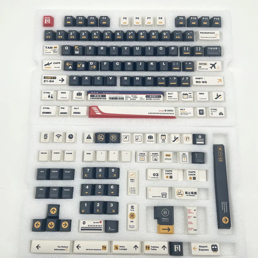 PBT-142-Keys-Cherry-Profile-Keycaps-Original-Design-Aviation-Theme-DYE ...