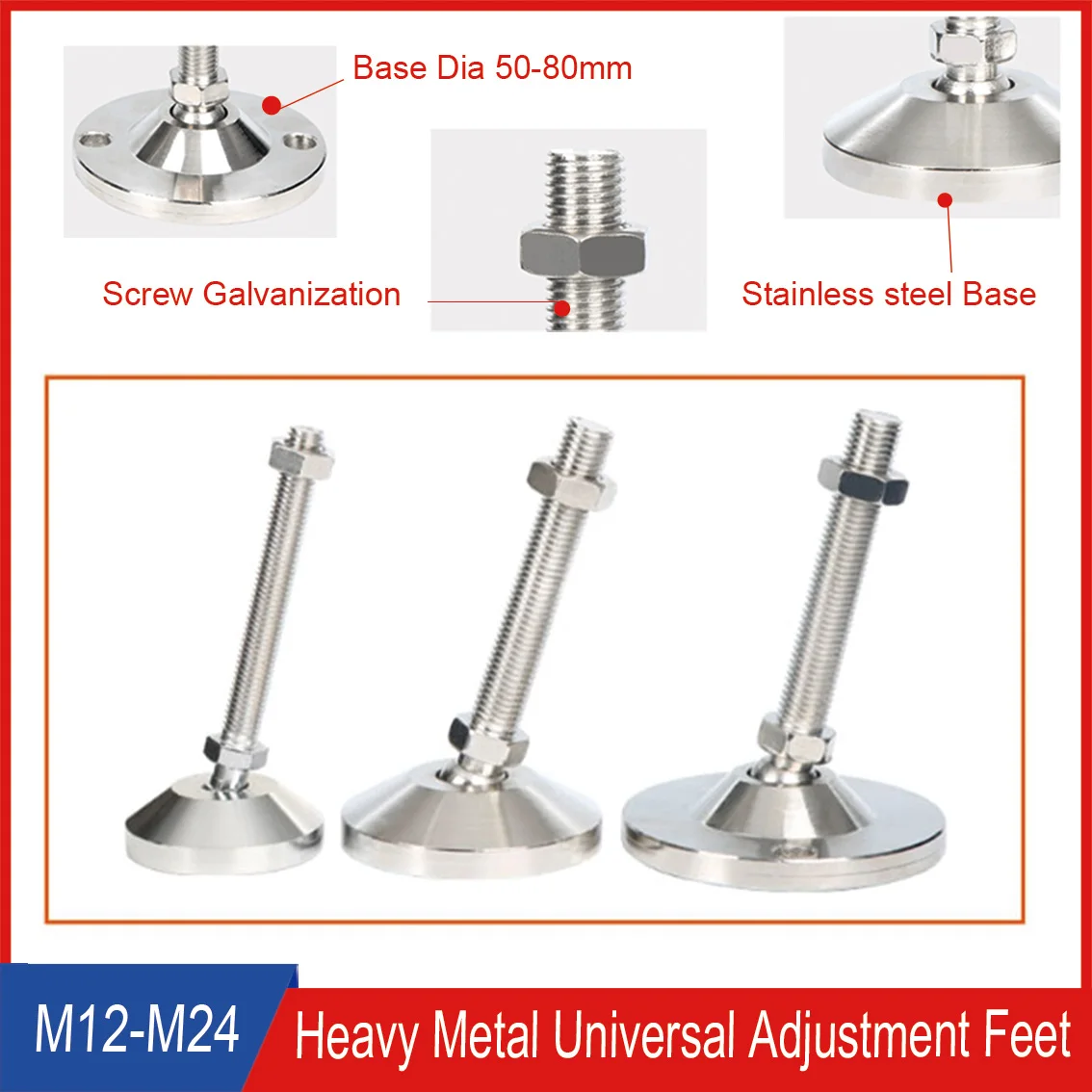 1Pcs Stainless Steel Base Dia 50 60 80mm Heavy-duty Adjustable Lathe ...