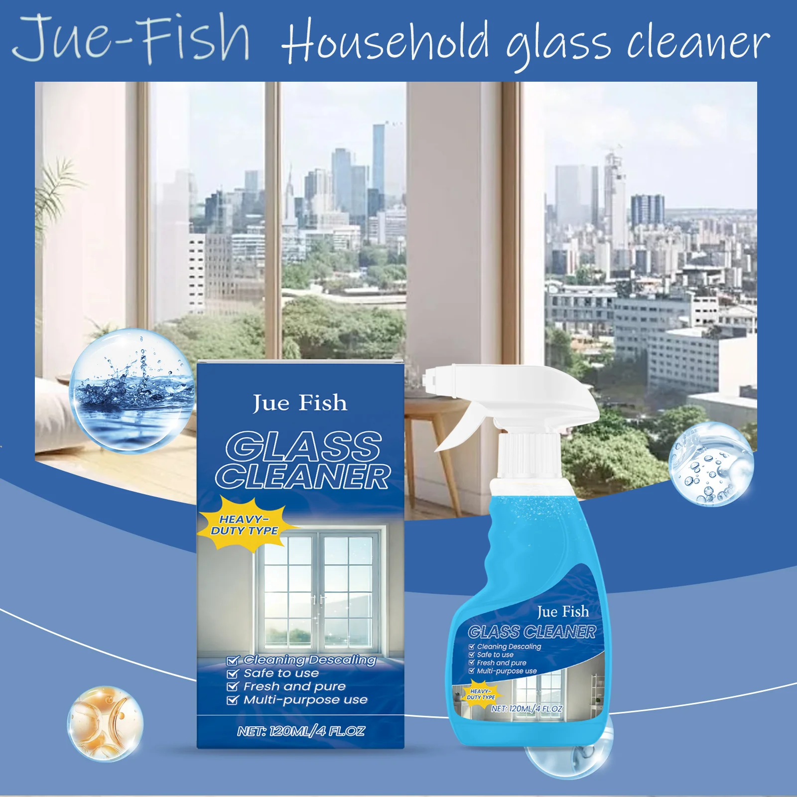 Bathroom Glass Limescale Cleaner - Window Descaling Spray Shower ...