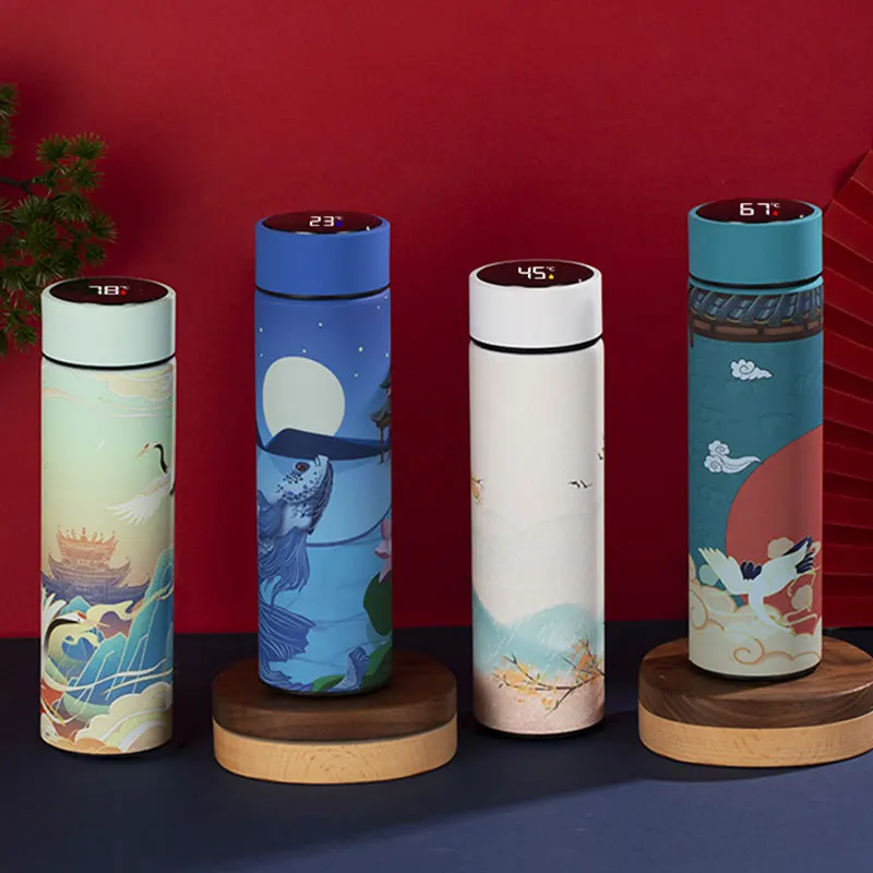 Temperature Display Thermos for Tea Coffee Smart Vacuum Thermal Chinese ...