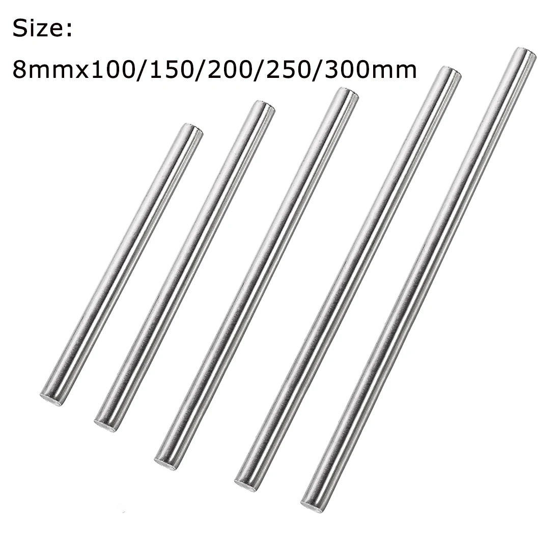 2Pcs-8x100mm-300mm-304-Stainless-Steel-Solid-Round-Rod-Strong-Rust ...
