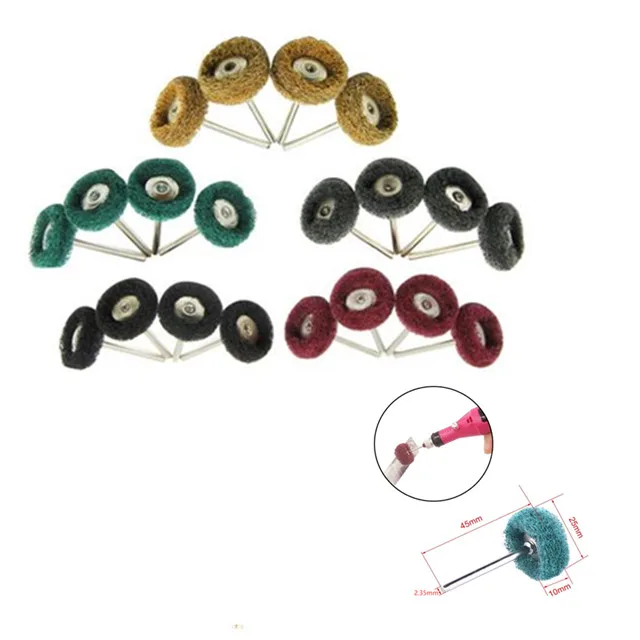 50pcs Mini Drill Abrasive Brush Nylon Buffing Polishing Wheel with 2 ...