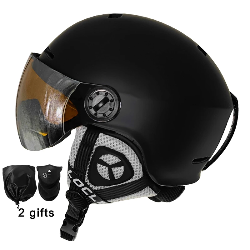 LOCLE Upgrade Ski Helmet With Goggles Integrated PC+EPS CE ...