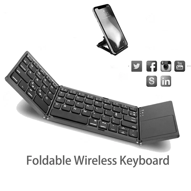 BOW-Foldable-Wireless-Mobile-Phone-Keyboard-Ultra-Slim-Touchpad ...