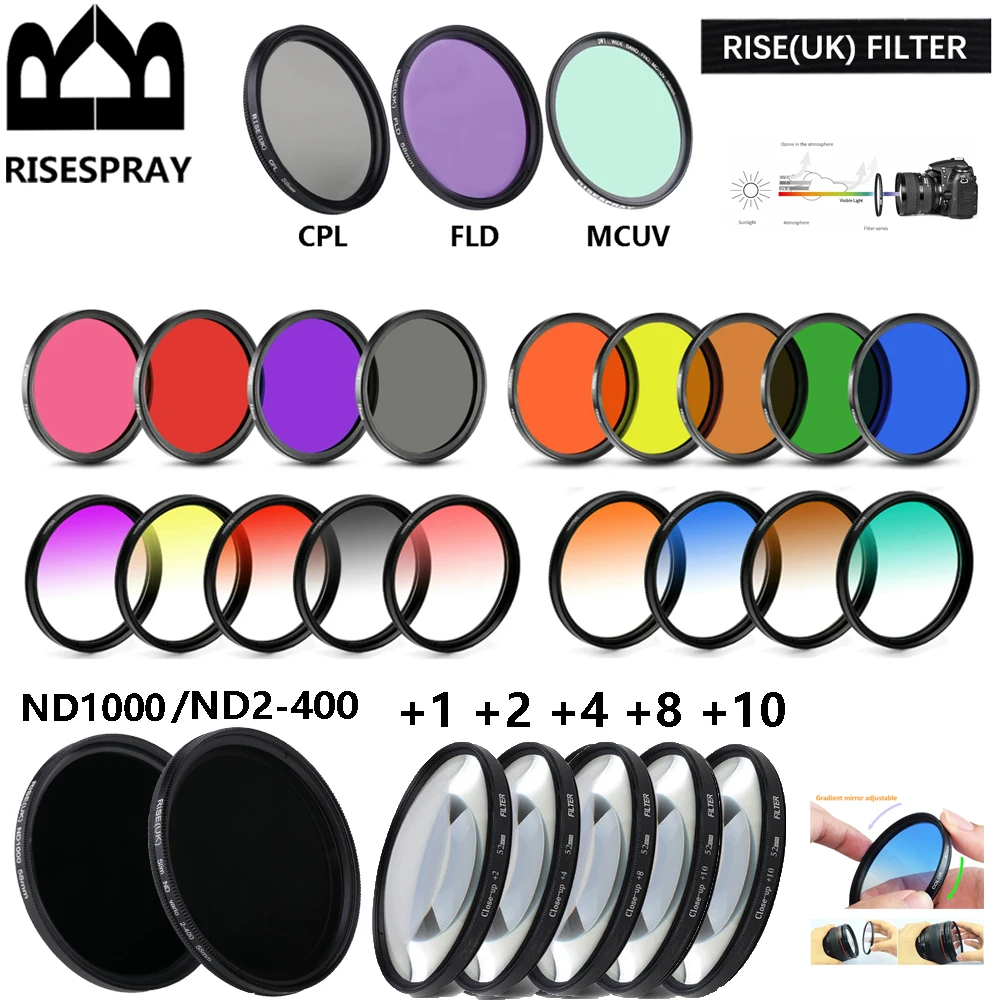 RISE-UK-UV-FLD-CPL-ND2-ND4-ND4-Color-Camera-Lens-Filter-For-Canon-Sony ...