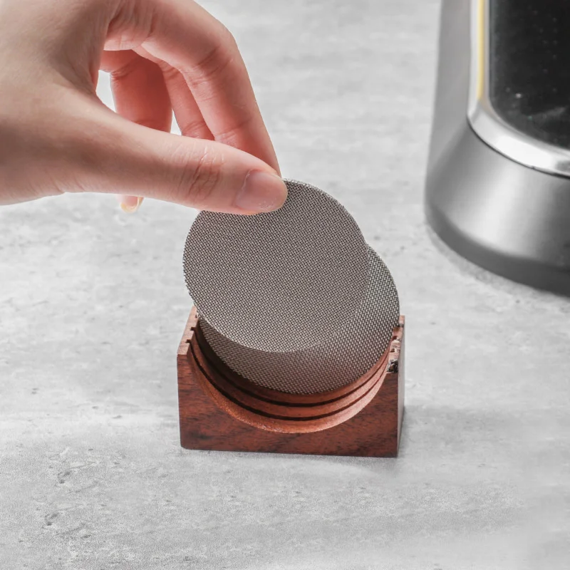 51mm/53mm/58mm Universal Coffee Secondary Filter Walnut Storage Base ...
