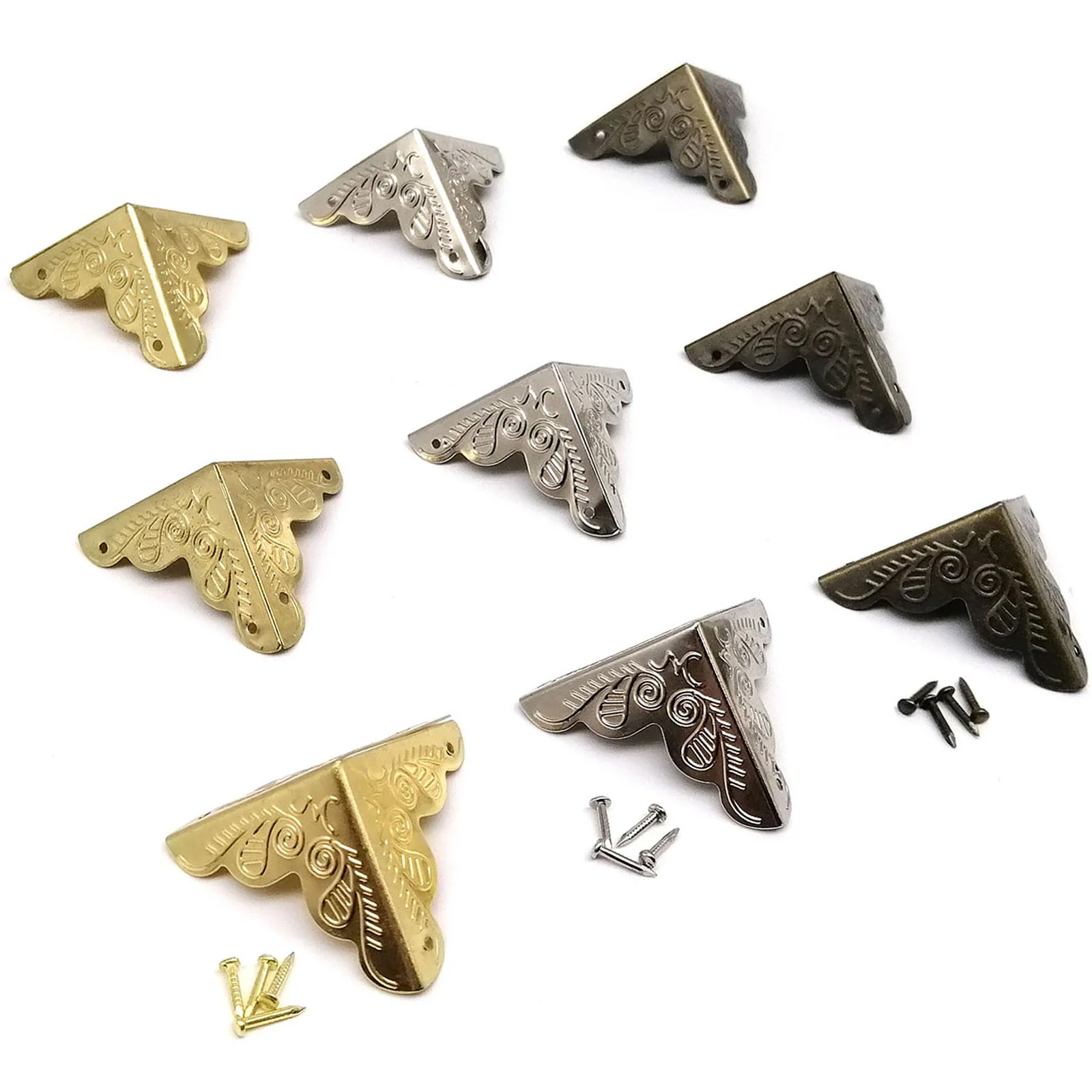 12pcs-Decorative-Antique-Brass-Bronze-Golden-Silver-Jewelry-Chest-Wine ...