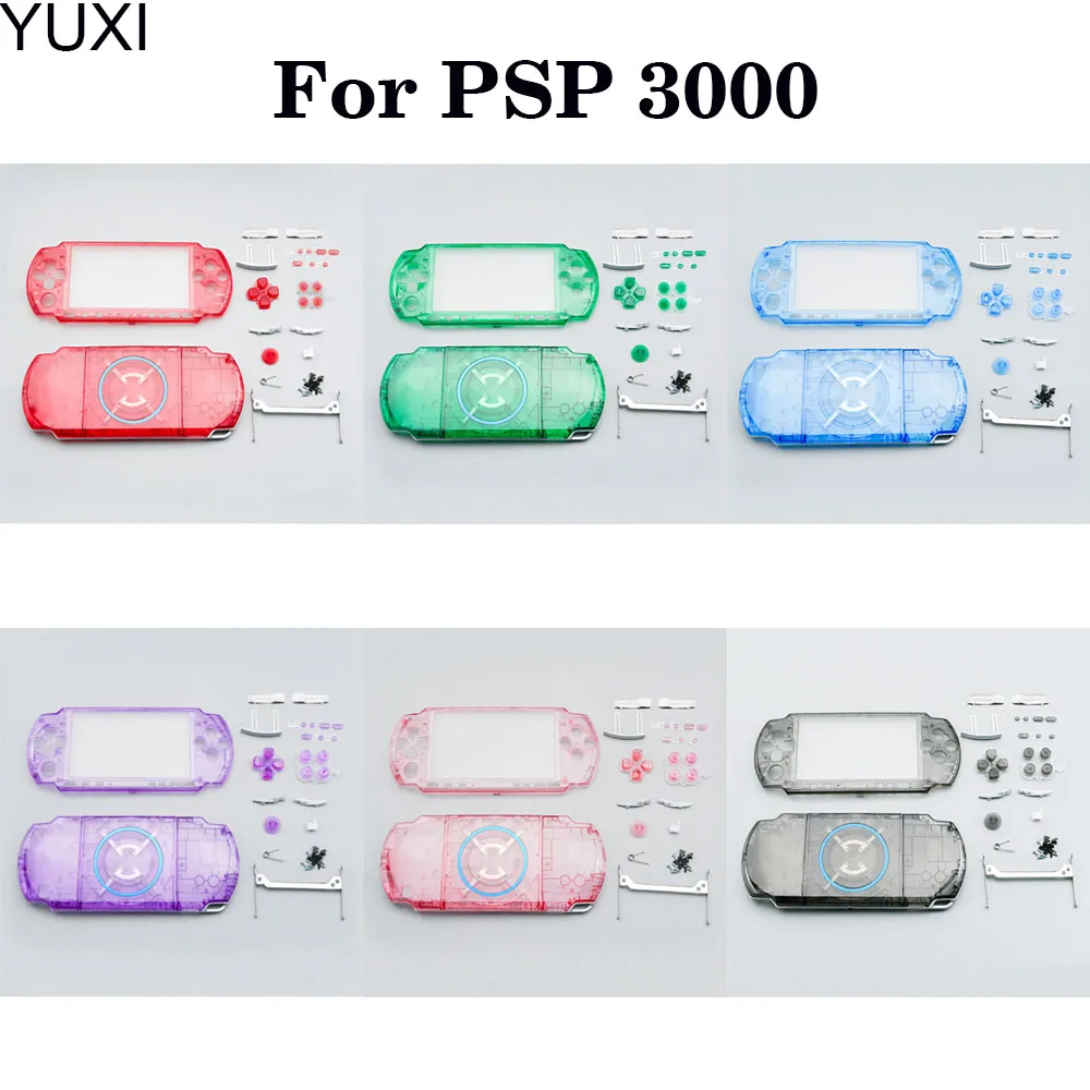 YUXI-1set-New-For-PSP3000-PSP-3000-Clear-Colorful-Replacement-Housing ...