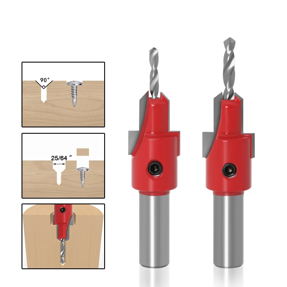 1pcs-10mm-Shank-HSS-Woodworking-Countersink-Router-Bit-Set-Screw ...