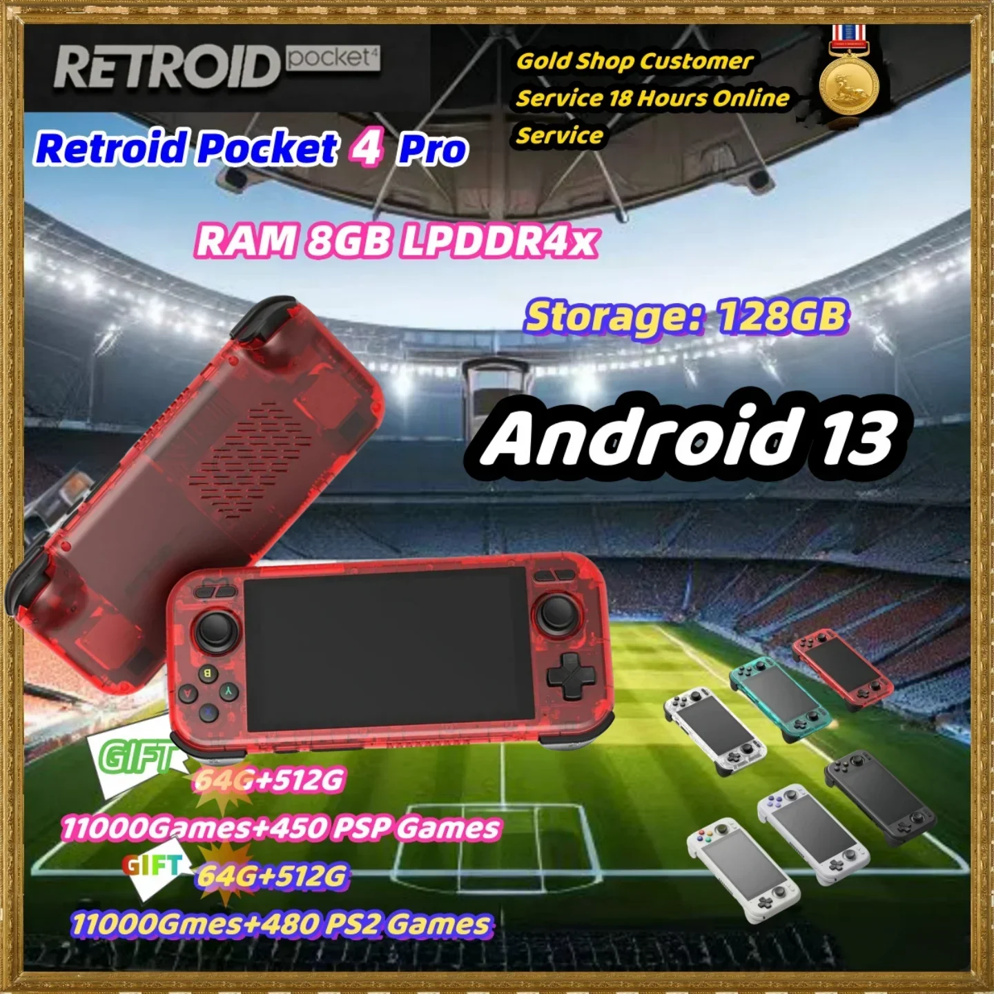 Retroid-Pocket-4-Pro-HandheldS4-7-Inch-Video-Game-8G-128GB-RP4-Android ...