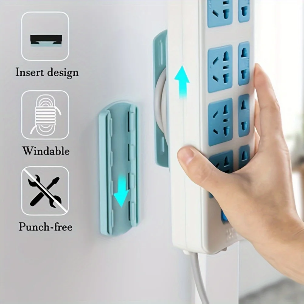 1-2-3pc-Power-Strip-Holder-Self-Adhesive-Power-Strip-Mounts-With-Wire ...