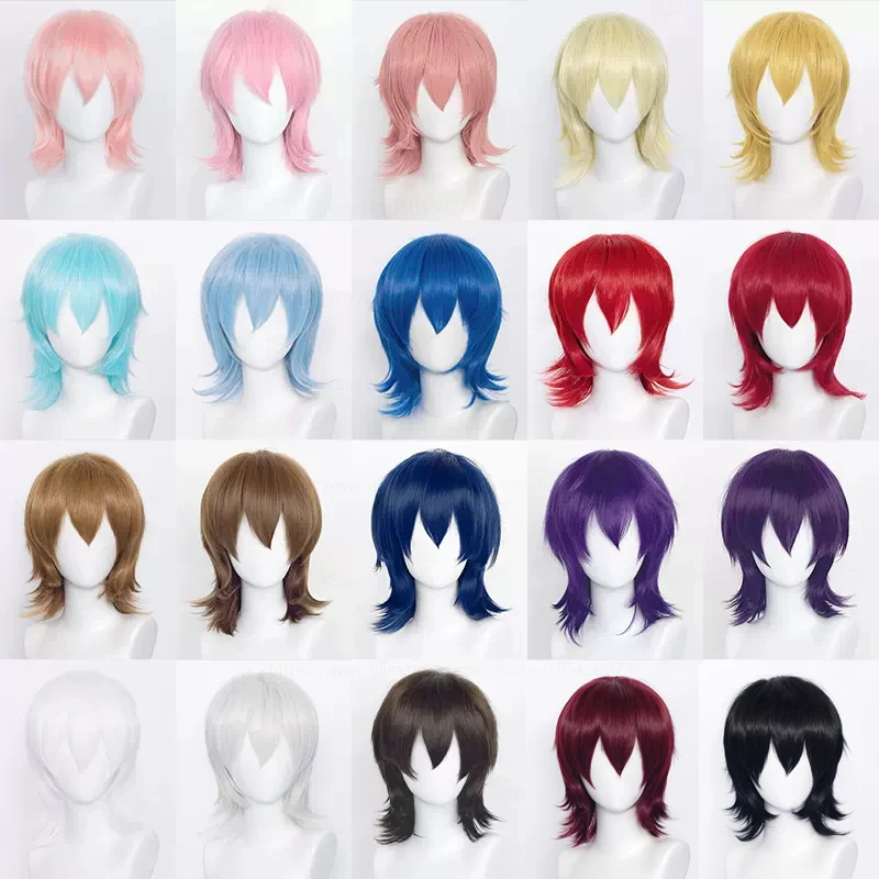 High Quality 37cm Short Mullet Cosplay Wig Wolf Cut Wigs 20 Colors Heat ...