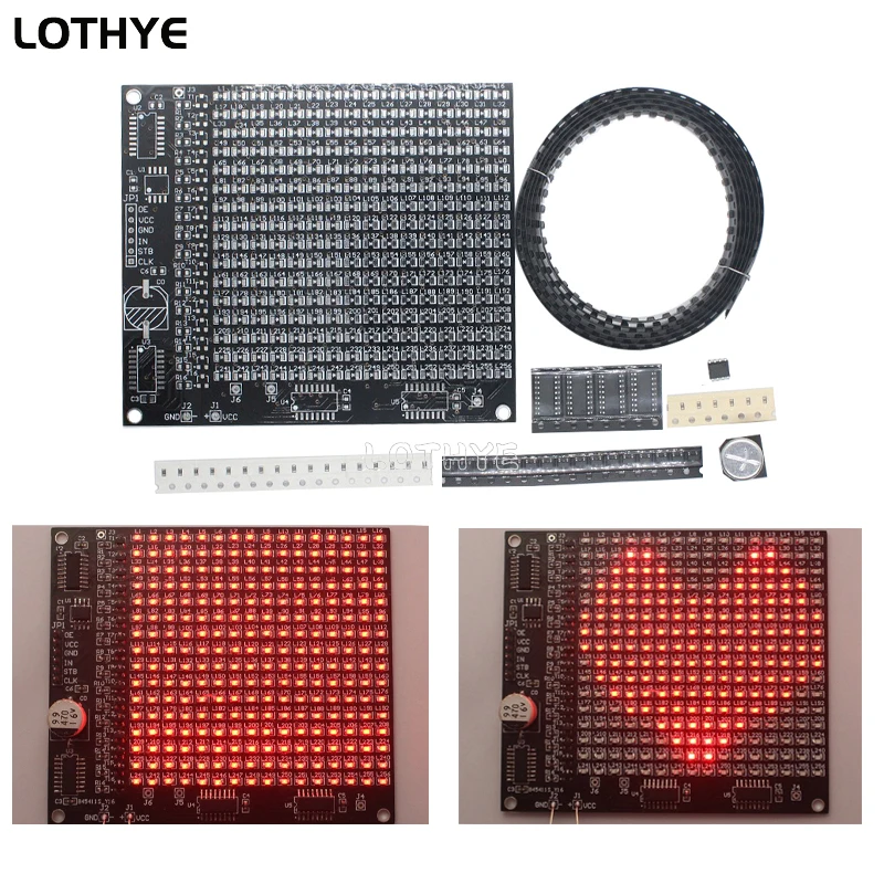 256-LED-Dot-Matrix-Advertising-Screen-Kit-Light-emitting-Diode-SMD-DIY ...