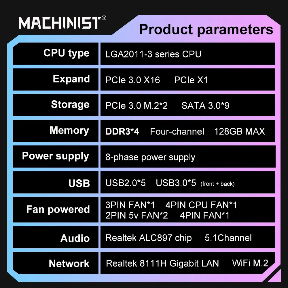Материнская плата HINIST X99 K9 D3 LGA 2011-3 для процессоров Xeon CPU ...